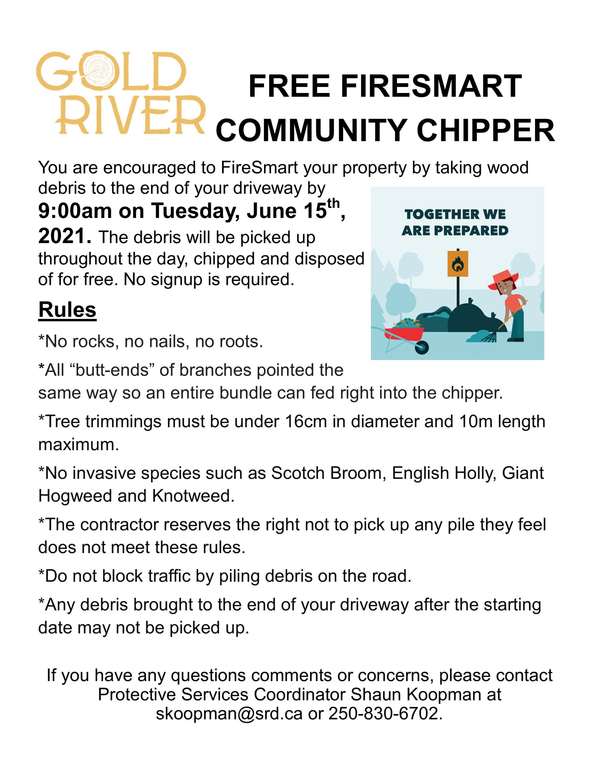 Free FireSmart Community Chipper - Village of Gold River